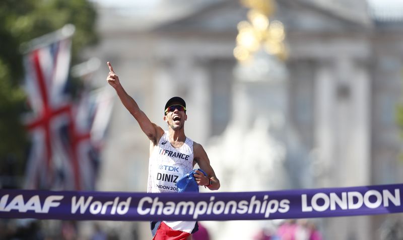Athletics: Race walker Diniz becomes oldest world champion at 39 By Reuters