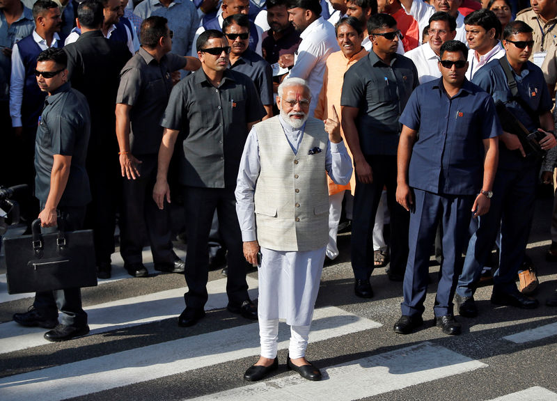 Indian PM votes in general election, trumpets national security By Reuters