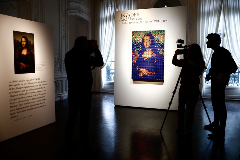 Invader's 'Rubik Mona Lisa' beats estimate at Paris auction By Reuters